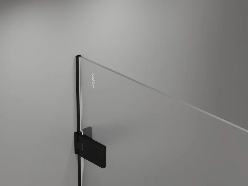 Mexen Lunar-F Duo skládací sprchový kout 85 x 85 cm, transparentní, černý - 836-085L-085P-70-00