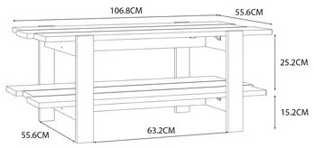 Konferenční stolek s policí COFFEE TABLES šedý