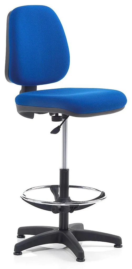 AJ Produkty Pracovní židle DARWIN, 635-815 mm, opěrný kruh, textilní potah, modrá