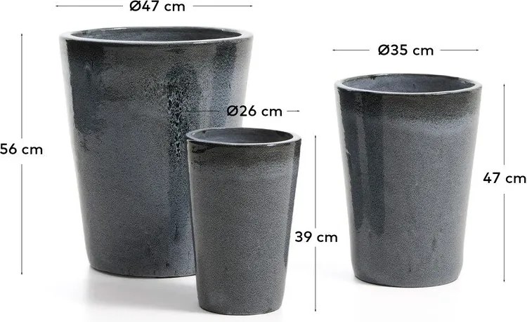 Keramické květináče v sadě 3 ks ø 47 cm Rotja – Kave Home