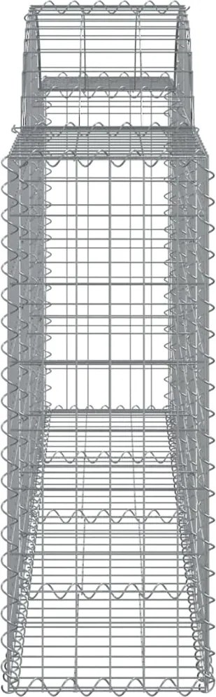 Klenuté gabionové koše 7 ks 200x30x80/100 cm pozinkované železo 3146094