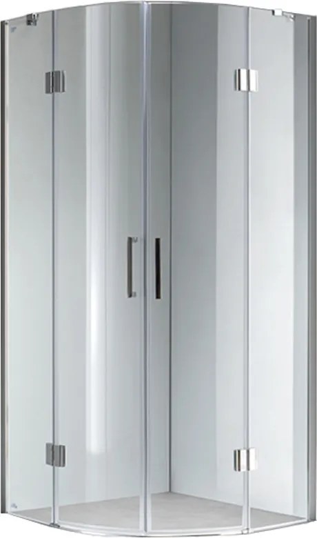 BPS-koupelny Čtvrtkruhový sprchový kout KZ92 90x90 chrom/transparent - bez vaničky