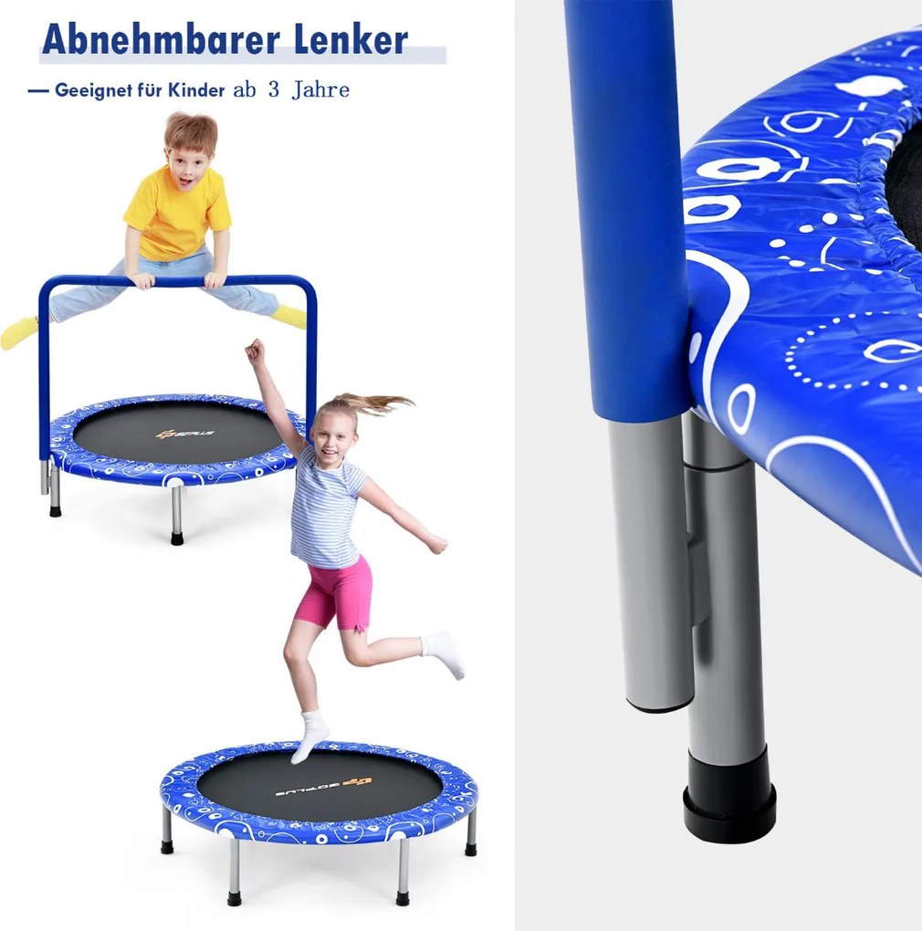 Costway Dětská trampolína mini trampolína skládací trampolína pro batolata modrá