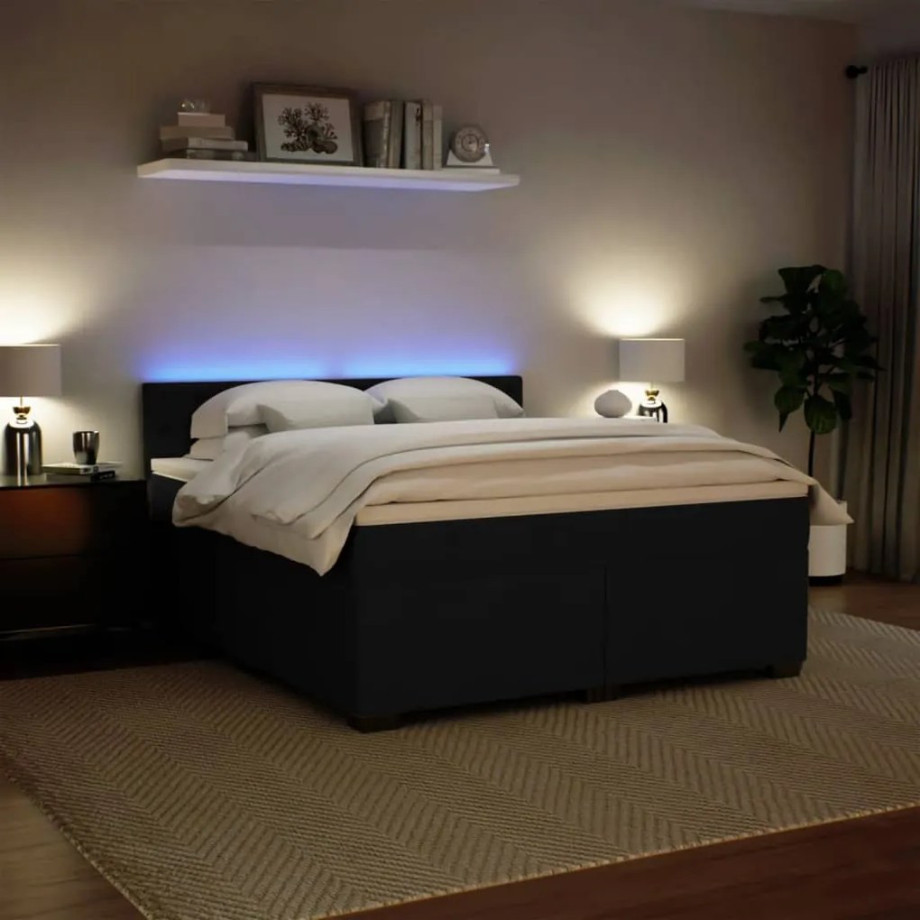 Box spring postel s matrací černá 180x200 cm samet 3288692