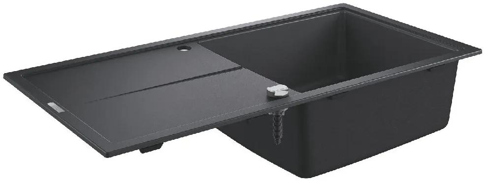 Grohe Dřezy - Kompozitní dřez K400 s automatickým odtokem, 1000x500 mm, granitová černá 31641AP0