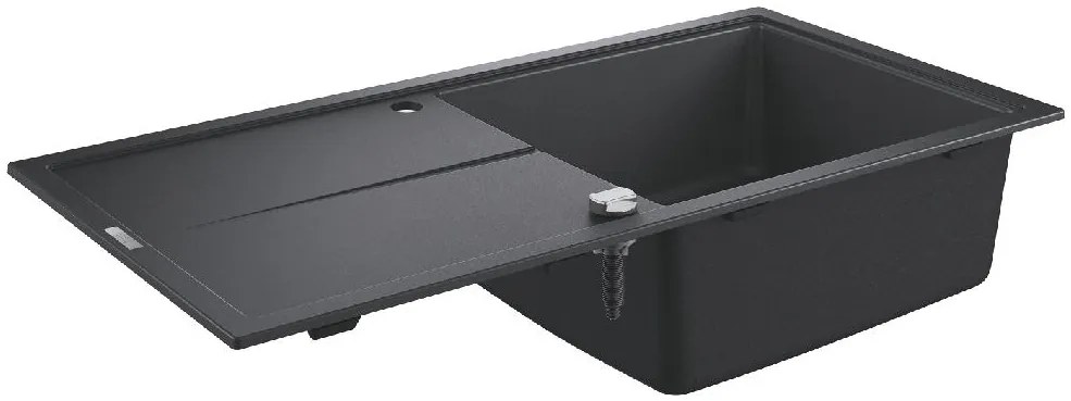 Grohe - Kompozitní dřez K400 s automatickým odtokem, 100x50 cm, granitová černá 31641AP0
