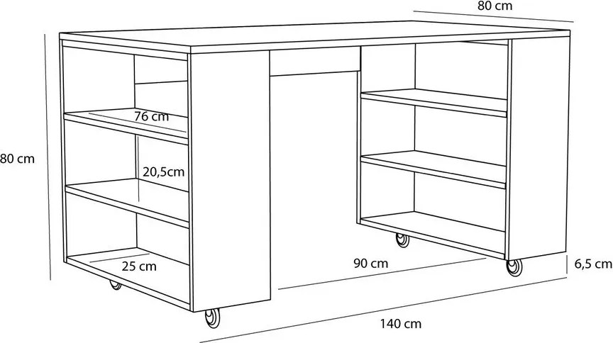 Pracovní stůl v dekoru dubu 80x140 cm Utility – Hübsch