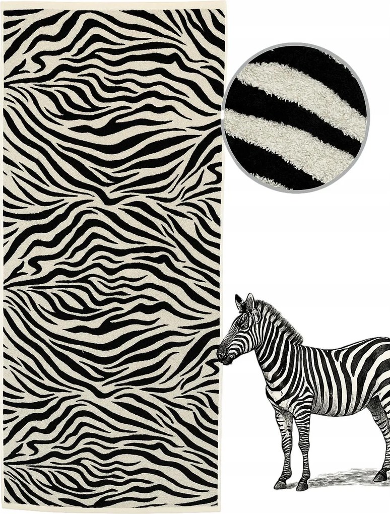 Koupelnový ručník Zebra exotický 70x140 bavlněný Portugalský