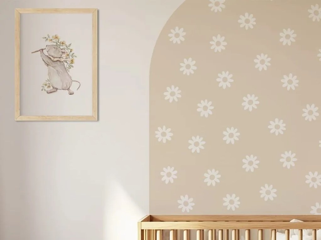 Nástěnná samolepka OBLOUK do dětského pokoje SEDMIKRÁSKY krémová Rozměr: 60 x 110 cm