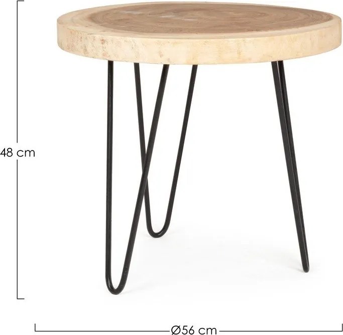 Kulatý odkládací stolek z masivu munggur ø 56 cm Tuala – Bizzotto