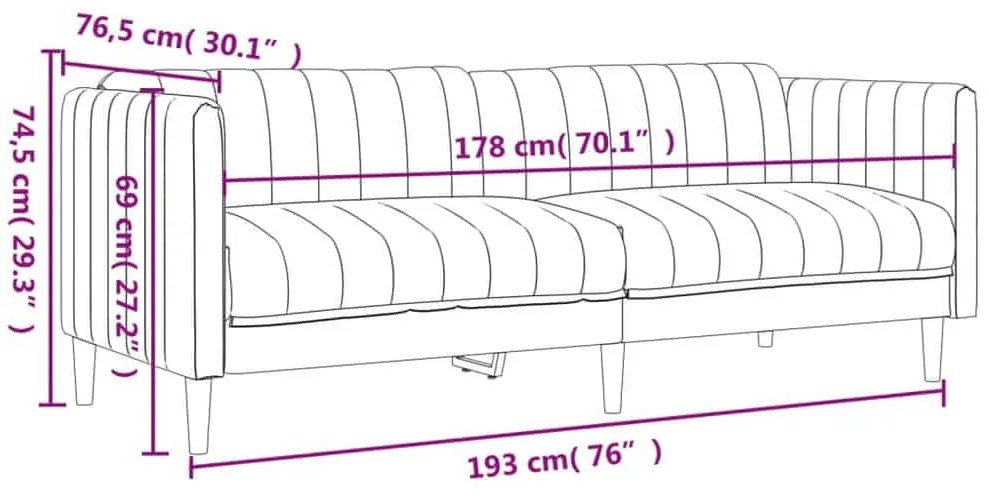 Petromila Pohovka 3místná taupe textil