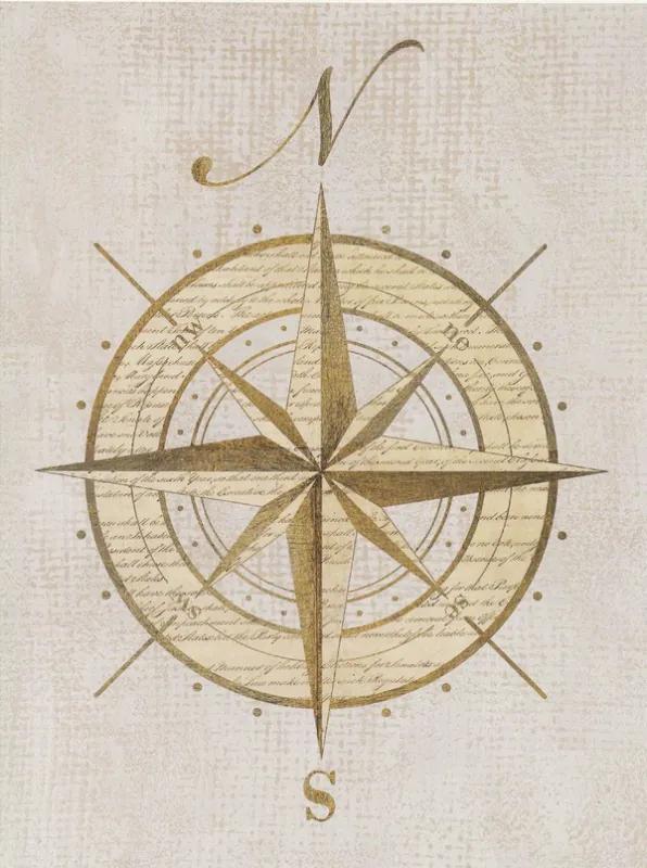 ART-STYLE Obrázek 17x22, kompas, rám sv. dub - červotoč