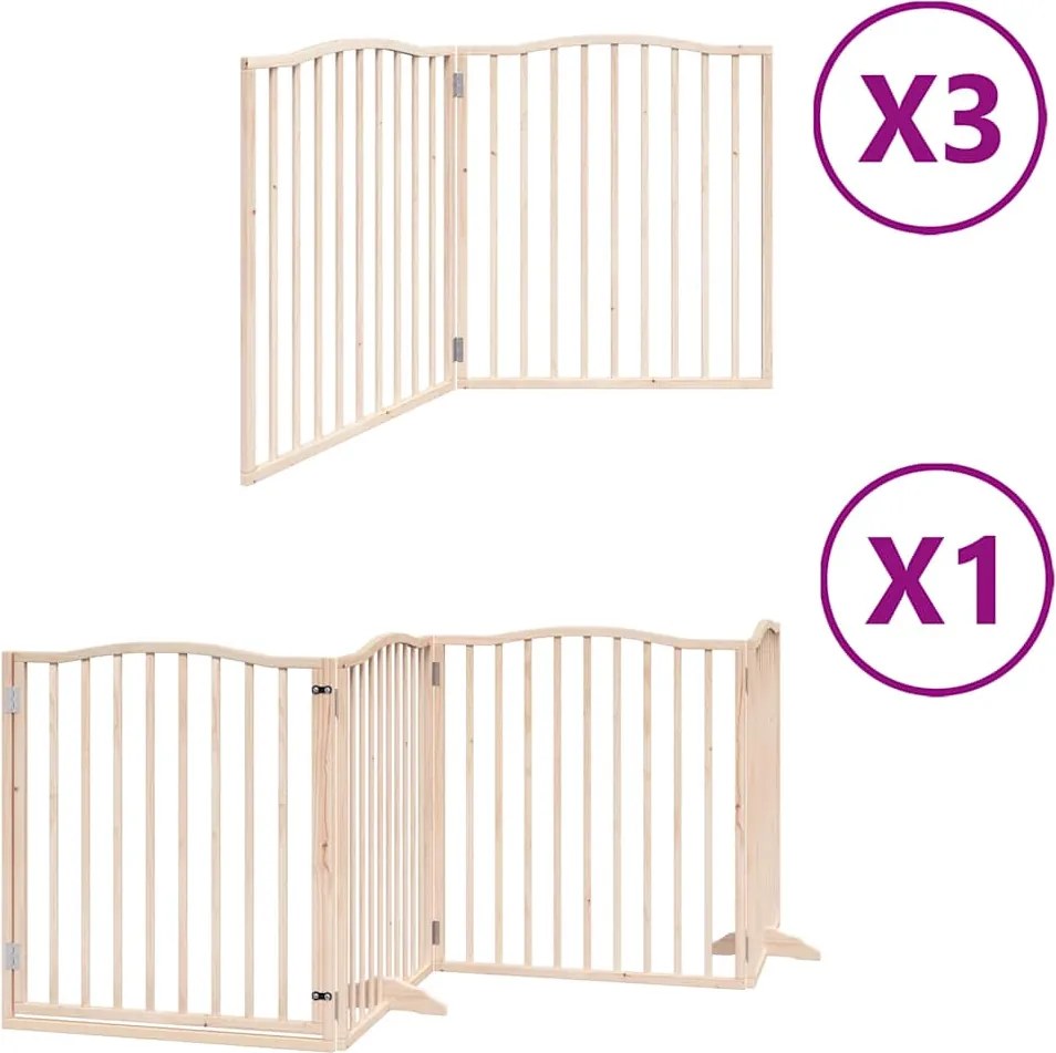 Zábrana pro psy s dvířky skládací 10 panelů 800 cm topol 3155615