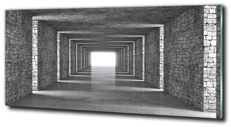 Wallmuralia Foto obraz sklo tvrzené Tunel z cihel 125x50 cm