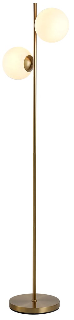 HOMCOM stojací lampa stojací lampa 2-dílná se skleněným stínidlem, ocel a sklo, výška 165 cm, zlatá a bílá, moderní design do obývacího pokoje | Aoso…