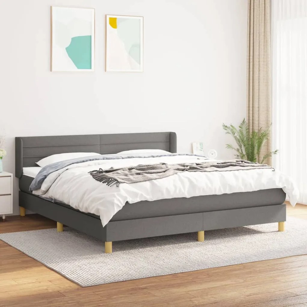 Box spring postel s matrací tmavě šedá 180x200 cm textil 3130370