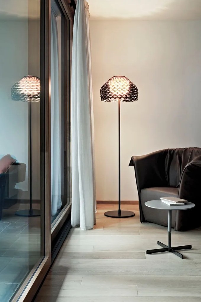 Flos Tatou F, okrově šedá stojací designová lampa se stmívačem, 1x205W E27, výška 180cm