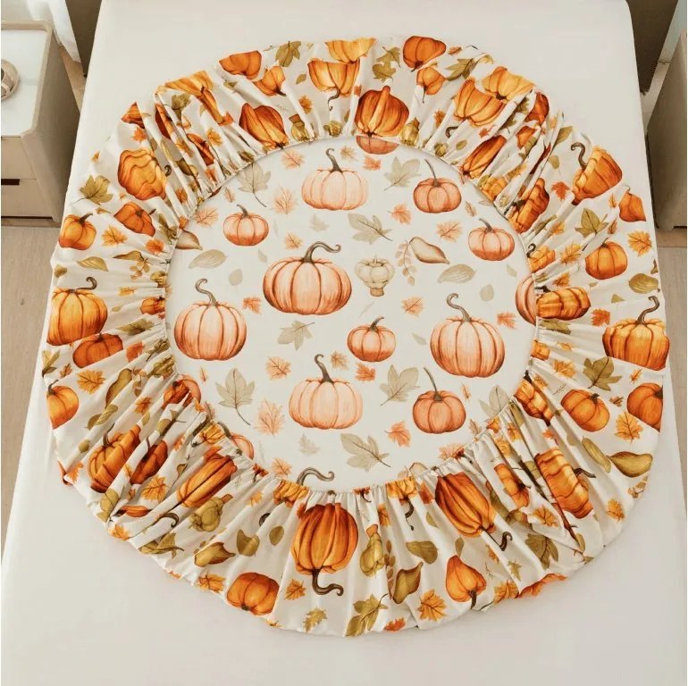 Prostěradlo z mikrovlákna AUTUMN PUMPKINS barevné 180x200 cm