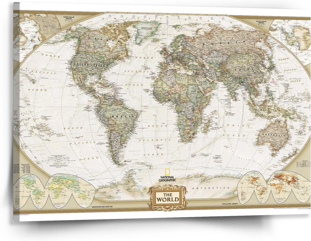Obraz - Mapa světa 150x110 cm
