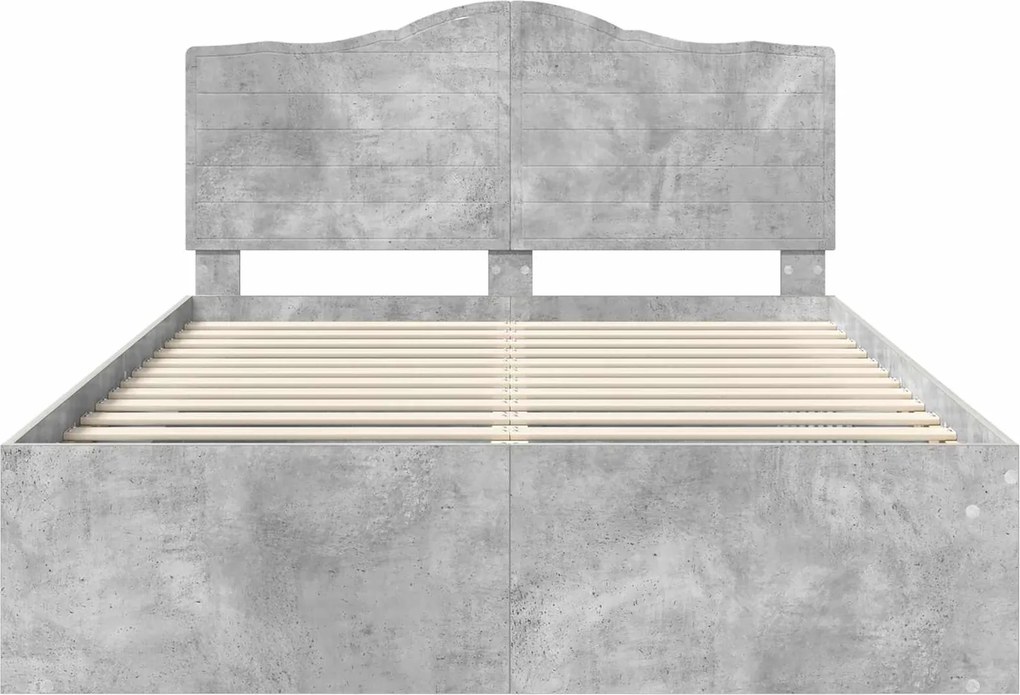 Rám postele Betonově šedá 150 x 200 cm Masivní borové dřevo 3413293