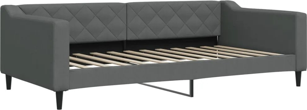 Válenda s přistýlkou a zásuvkami tmavě šedá 100 x 200 cm textil 3197468