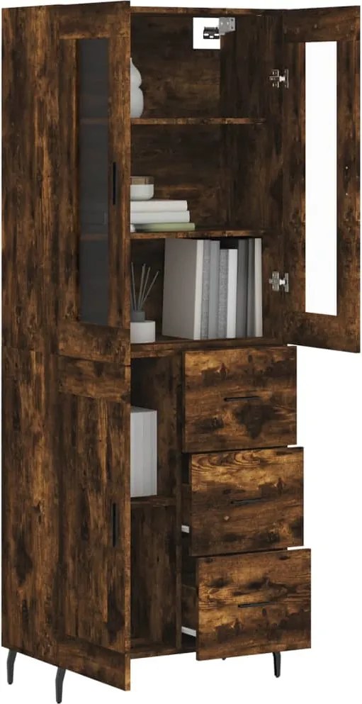 Skříň highboard kouřový dub 69,5 x 34 x 180 cm kompozitní dřevo 3198678