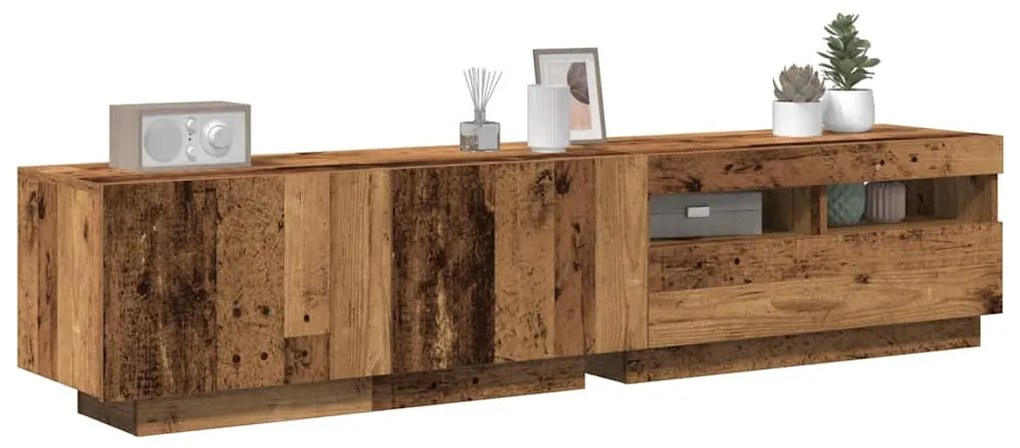 TV stolek s LED dub artisan 180x35x40 cm kompozitní dřevo 3329164