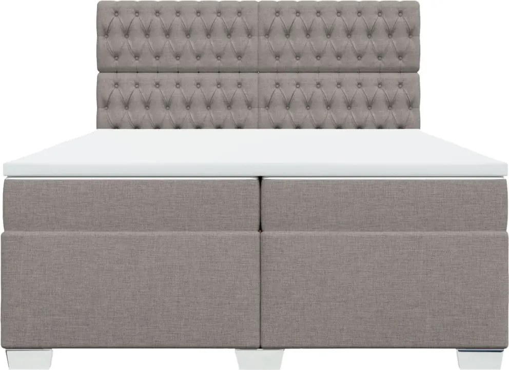Box spring postel s matrací taupe 200x200 cm textil 3290606