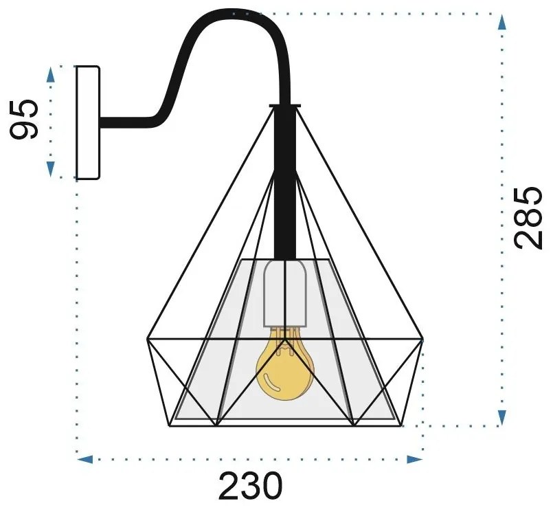 Nástěnná lampa KINKIET BELLO BLACK