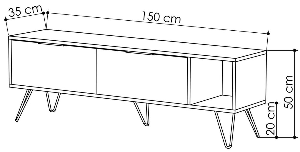 TV stolek RIHO, dub / antracit