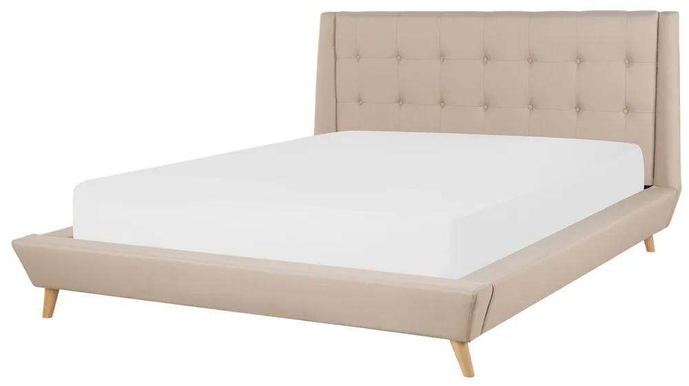 Béžová čalouněná postel 160 x 200 cm TOURS