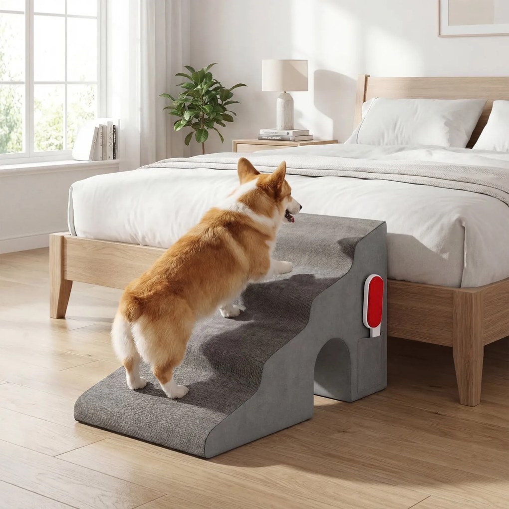 Costway Schodiště pro psy 4 Schody Pet Schody 43 cm vysoké s otvorem