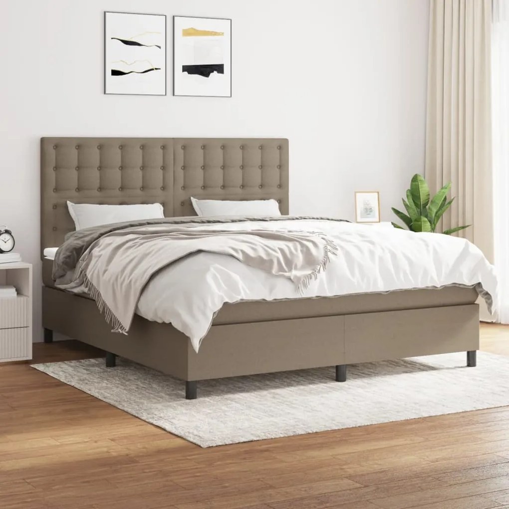 Box spring postel s matrací taupe 160x200 cm textil 3142109