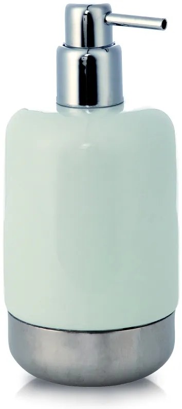 MÖVE Dávkovač na tekuté mýdlo z bílého porcelánu a nerezu WHITE
