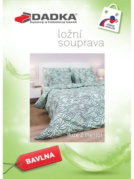 DADKA Povlečení bavlna Iluze 2 mentol 140x200, 70x90 cm