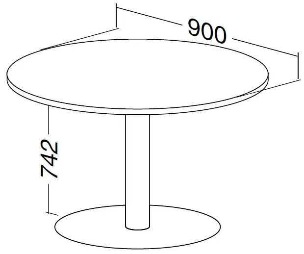 Jednací stůl ProOffice, průměr 90 cm, bílá