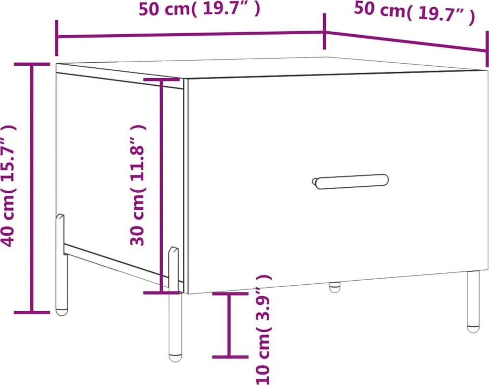 vidaXL Konferenční stolek 50 x 50 x 40 cm kompozitní dřevo [829422] Barva: Černá