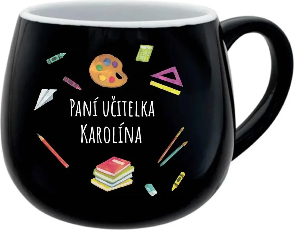 Personalizovaný keramický buclatý hrneček pro paní učitelku/pana učitele (pomůcky)