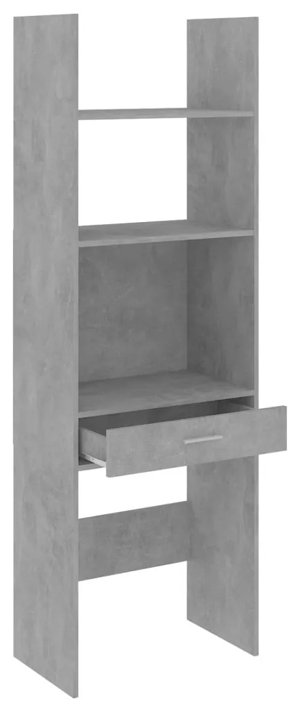Knihovna Enerall - 60x35x180 cm - dřevotříska |betonově šedá