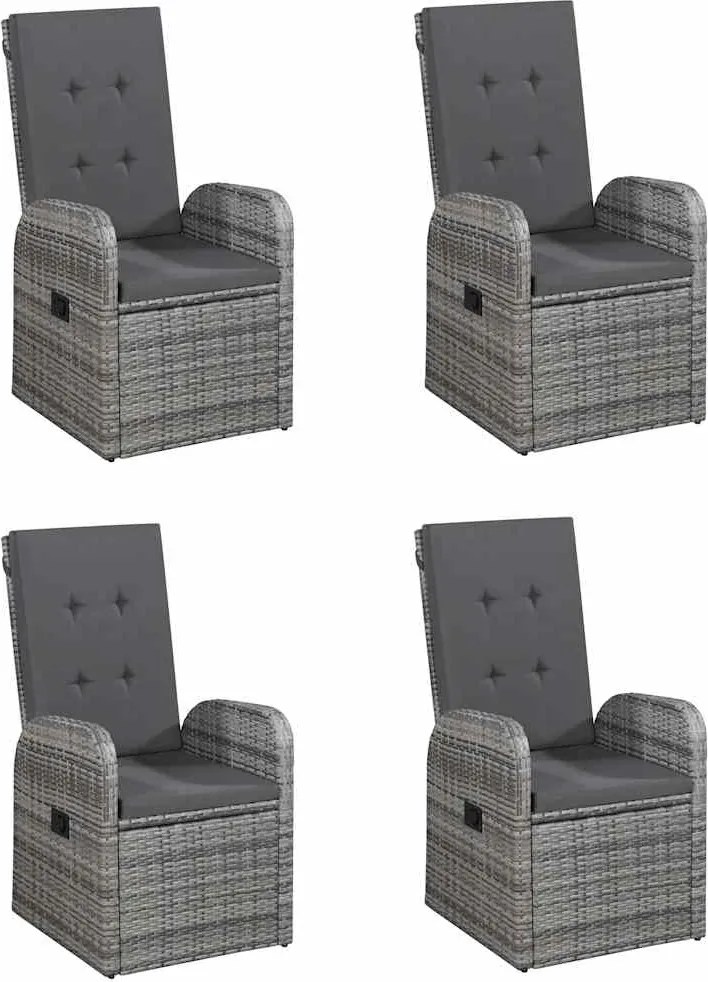 5dílný zahradní jídelní set šedý 3068765