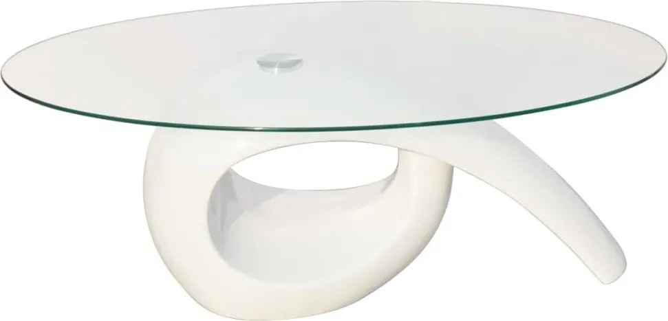 vidaXL Konferenční stolek se skleněnou deskou a vysokým leskem [240431] Barva: Černá