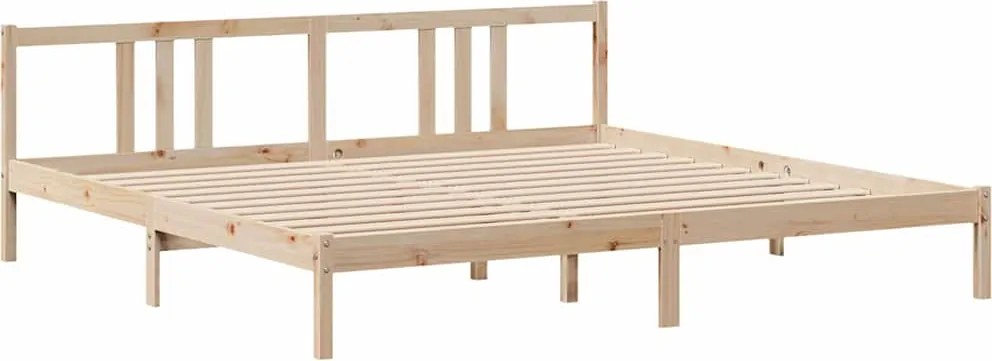 Rám postele s čelem 200 x 200 cm masivní borové dřevo 3305977