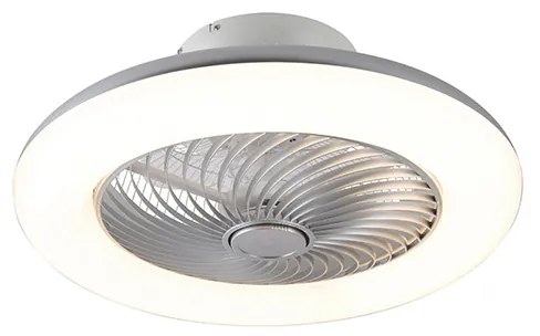 Designový stropní ventilátor stříbrný stmívatelný - Clima