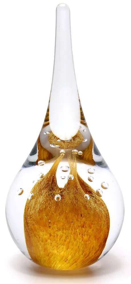Skleněné těžítko - dekor 02, Zlatý topaz, 15 cm | České sklo od Artcristal Bohemia