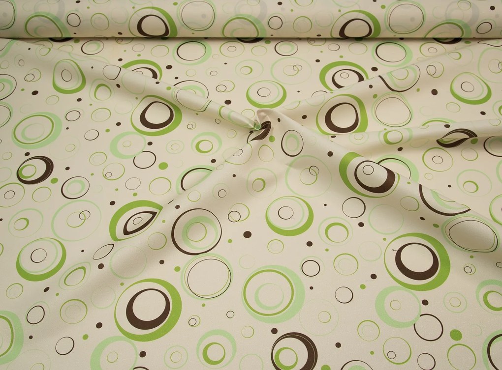 Ubrus teflonový zelené kruhy Rozměry: 140x200, Tvar: Ovál