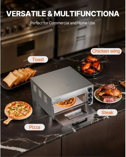 Komerční stolní pizza pec Elektrická trouba na pizzu pro 40,6 cm pizzu uvnitř