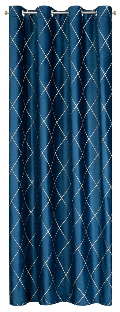 ZATEMŇOVACÍ ZÁVĚS NA KROUŽCÍCH PIERRE CARDIN MARGO 140X250 CM TMAVĚMODRÁ