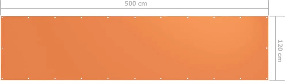 Balkónová zástěna oranžová 120 x 500 cm oxfordská látka 135054