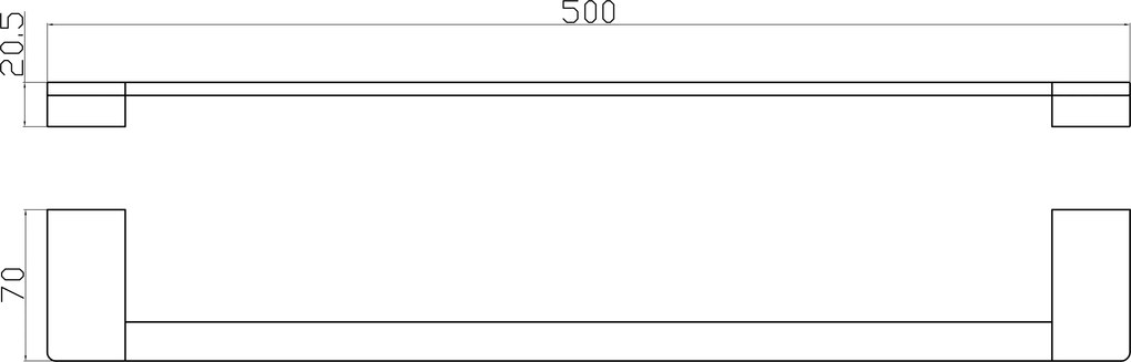 Slezák - RAV Držák ručníků 500 mm NIL - NLA0701/50Z, Zlatá lesk