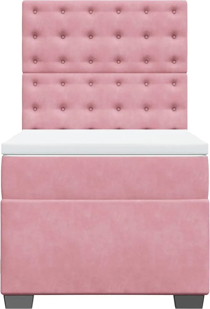 Box spring postel s matrací růžová 80 x 200 cm samet 3293079